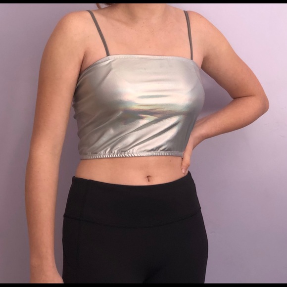 wild fable | Tops | Metallic Silver Tube Top | Poshmark